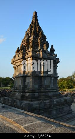 Ancient stone structures of Prambanan Temple, a magnificent 9th-century ...
