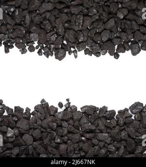 Black coal border frame isolated on white background top view Stock ...