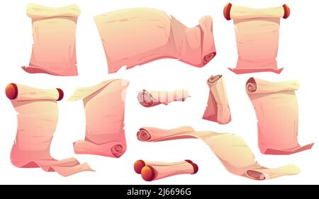 Cartoon parchment rolls, blank scrolls and royal paper banners. Open ...