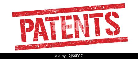 PATENTS text on red grungy rectangle stamp sign Stock Photo - Alamy