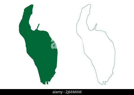 Goree island (Republic of Senegal) map vector illustration, scribble ...