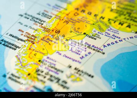 World Map of PATAGONIA in SOUTH AMERICA: Argentina, Chile, Paraguay ...