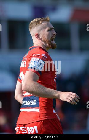 Rowan Milnes #21 of Hull KR inspects the pitch before the match Stock ...
