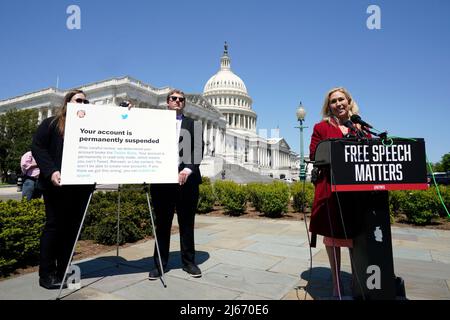 Congresswoman Majorie Taylor Greene (R-GA) arrives to speak to the ...
