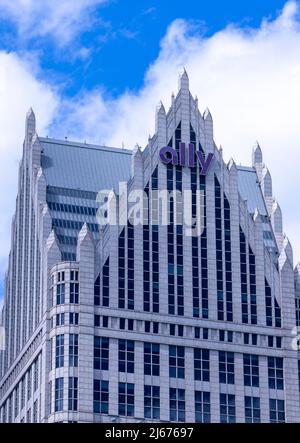Ally Detroit Center, formerly One Detroit Center, skyscraper and class ...