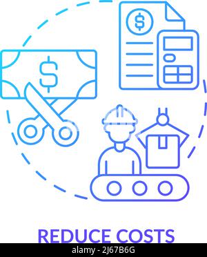Reduce costs blue gradient concept icon Stock Vector Image & Art - Alamy