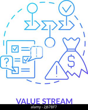 Value stream mapping blue gradient concept icon Stock Vector Image & Art - Alamy