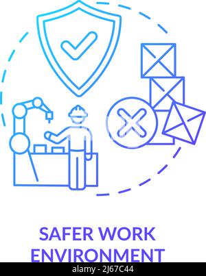 Safe work environment blue gradient concept icon Stock Vector Image ...