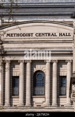 Architectural detail of Methodist Central Hall in Westminster London ...