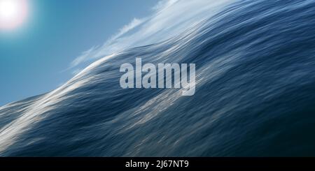 curved ocean surface with horizon. 3d rendering Stock Photo - Alamy