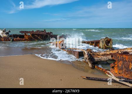Remains of the wreck of the Eden V, sometimes also referred to as ...