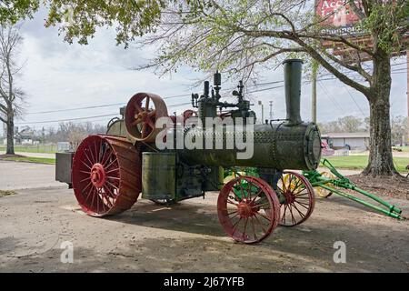 Old antique, vintage Advance-Rumely steam traction farm tractor from ...