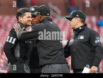 Major League umpires (L to R) Charlie Ramos, Eric Bacchus, Mike ...
