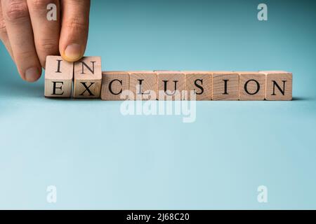 Inclusion Exclusion Word Change Stock Photo - Alamy