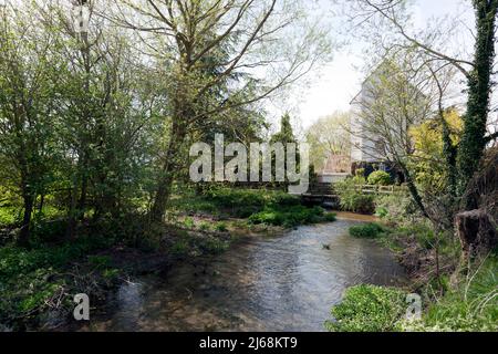 old water mill converted into a house with well planted garden Stock ...