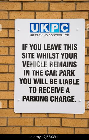 UKPC UK Parking Control Sign in a private car park Stock Photo - Alamy