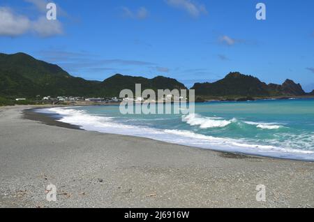 A tranquil beach in Dongquin Bay, Lanyu island (Orchid island), Taiwan ...