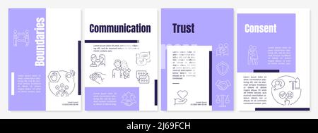 Positive healthy relationships purple brochure template Stock Vector ...