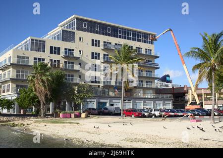 ORANJESTAD, ARUBA - DECEMBER 15, 2020: Construction of an apartment ...