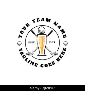 Restaurant Golf Bar with vintage Golf Ball logo design,template,symbol ...