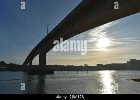 Landscape Picture From Underneath The Itchen Bridge At Sunset On The ...
