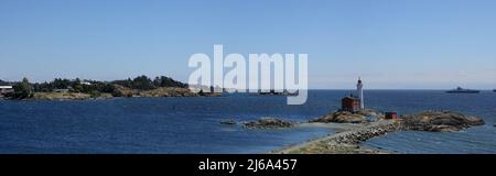 Panorama view of Fisgard Lighthouse at Victoria Island BC Canada Stock ...