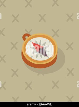 Golden compass. Cartoon. Vector illustration Stock Vector Image & Art ...