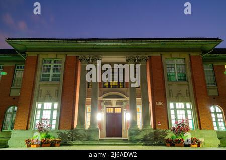 Night view of the NTU administration building at Taipei, Taiwan Stock ...