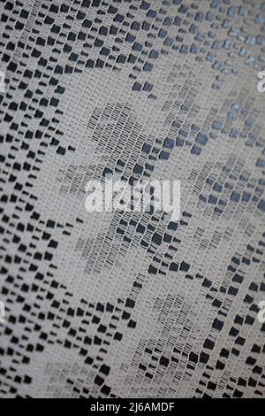 Handmade Greek traditional knitted tablecloth by hand close up ...