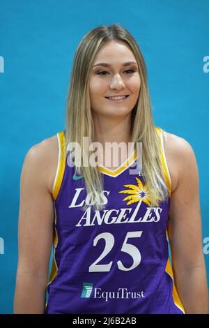 Los Angeles Sparks guard Amy Atwell (25) poses during media day ...