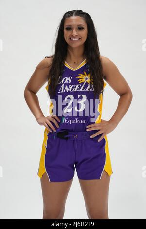 Los Angeles Sparks guard Lexi Gordon (23) poses during media day ...