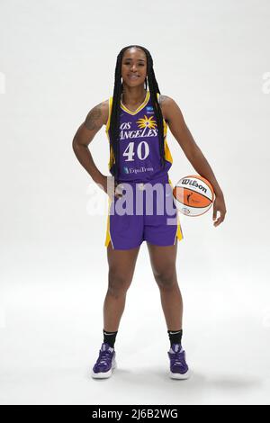 Los Angeles Sparks forward Jasmine Walker (40) poses during media day ...