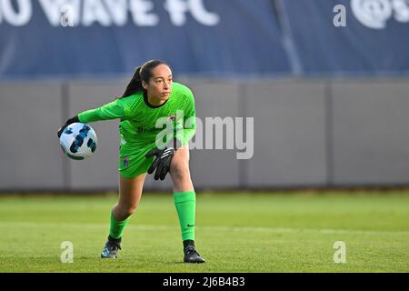 OL Reign goalkeeper Phallon Tullis-Joyce gestures during the first half ...