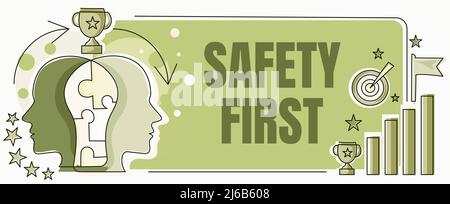 Safety First Puzzle Showing Caution Protection And Hazards Stock Photo ...