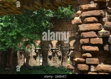 The ruins of an ancient palace built by Bhanj dynasty (Mayur/Peacock ...