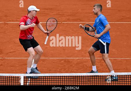 Lloyd Glasspool in action in the doubles semi final on day seven of the ...