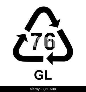 Light leaded glass recycling sign in triangular shape with arrows. 75 ...