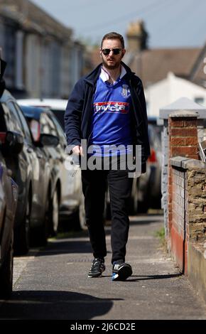 Gillingham fan before the Sky Bet League Two match at Copperjax ...