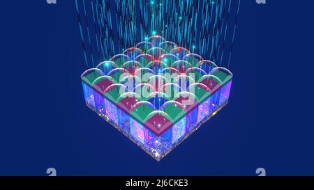 Back-illuminated sensor principle demonstration, microlences ...
