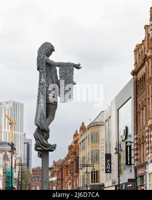 The Briggate Minerva statue by Andy Scott outside the Trinity shopping ...