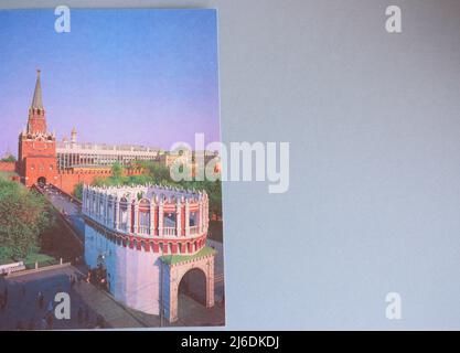 Moscow Kremlin postcard on grey background Stock Photo - Alamy