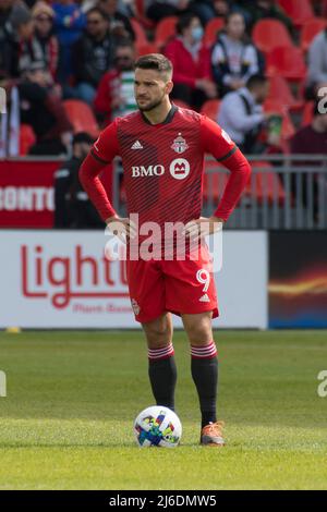 Jesus Jimenez (9) in action during the MLS game between Toronto FC and ...