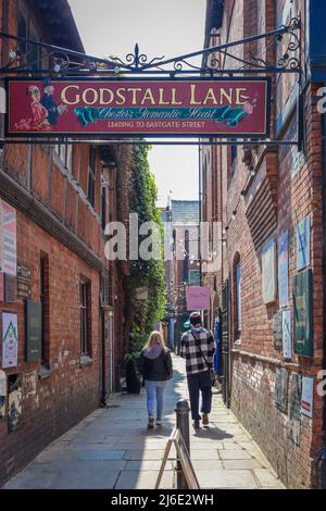 Godstall Lane In Cheshire city centre with bars and restaurants in the ...