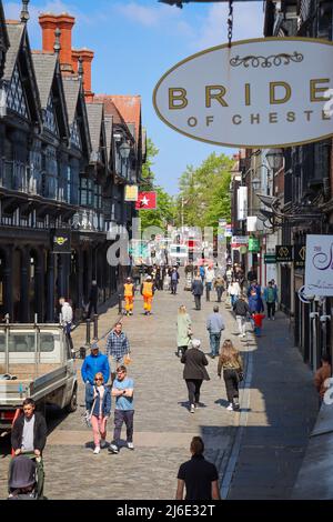 England, Chester, The Rows or Tudor Style Shopping Street Stock Photo ...