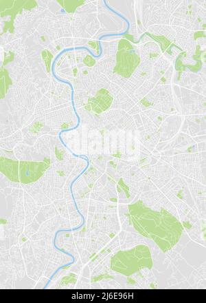 Rome map. Detailed map of Rome city administrative area. Cityscape ...