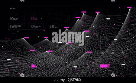 Futuristic database sorting and analysis system, complex visualization of information network ...