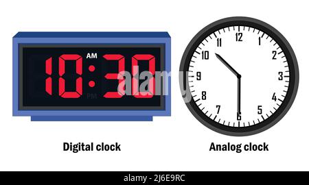 Analog clock time. 10-30. with white background. vector Stock Vector ...