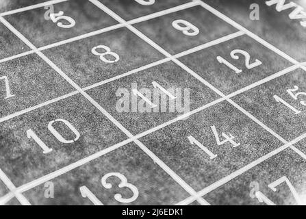 Classic roulette table with selective focus for bokeh effect. Concept for gambling and casino ...