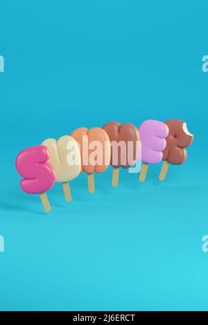 Blue ice font Letter H 3D rendering illustration isolated on white ...