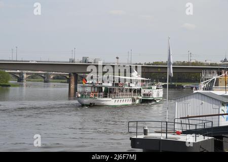 Dresden/Sachsen/Germany/30 April 2022/.Tourists and vacaner boarding on ...